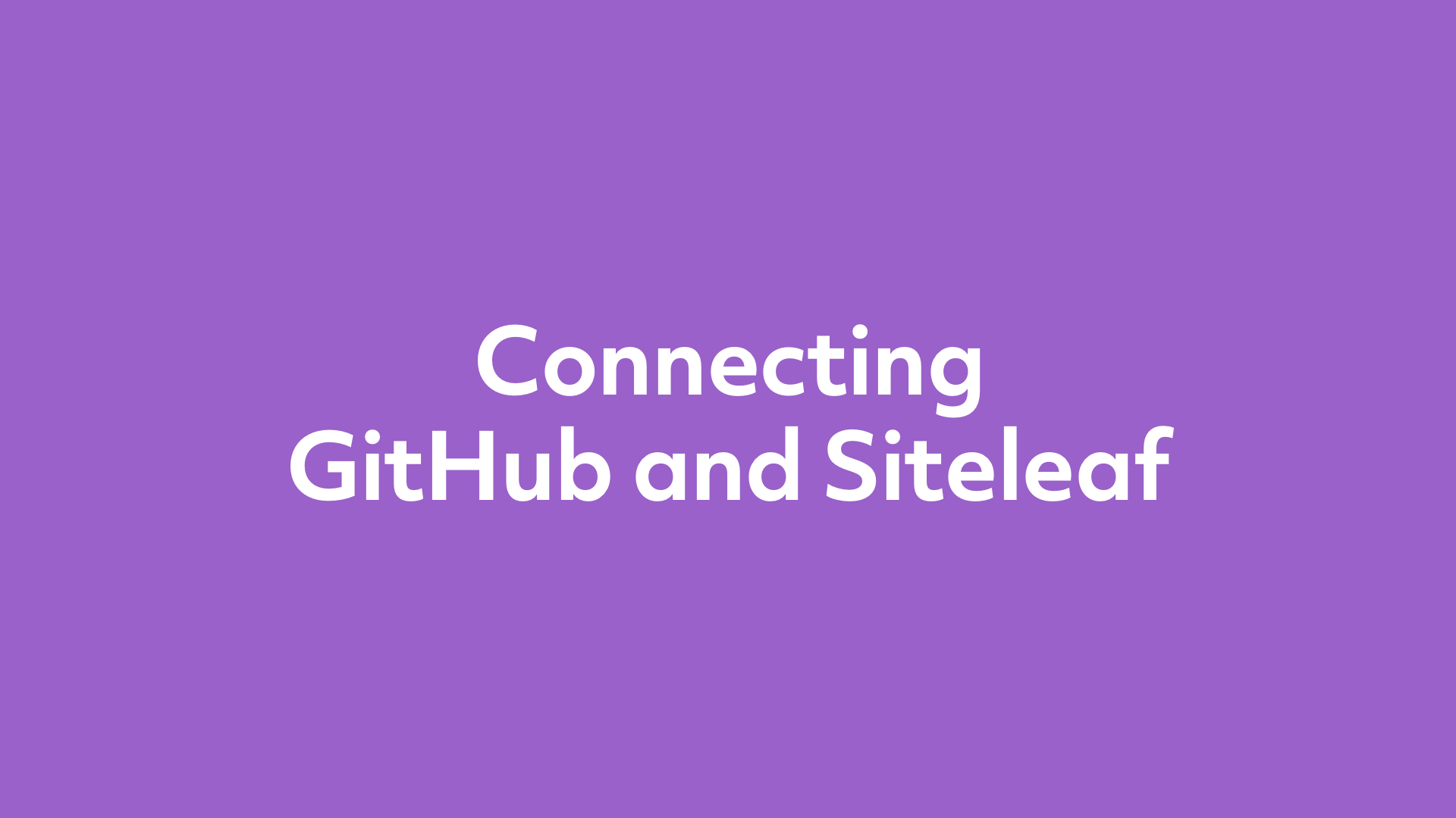 Connecting Github And Siteleaf Siteleaf
